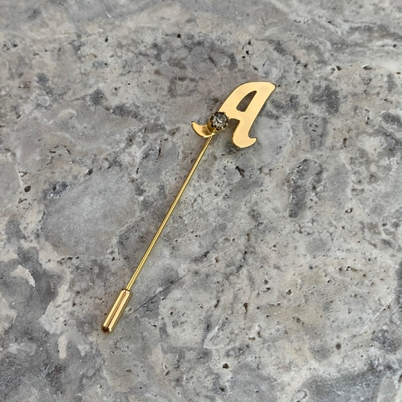 Jewelry | Vintage Stick Pin Letter A Monogram Stick Pin Gold Tone With ...